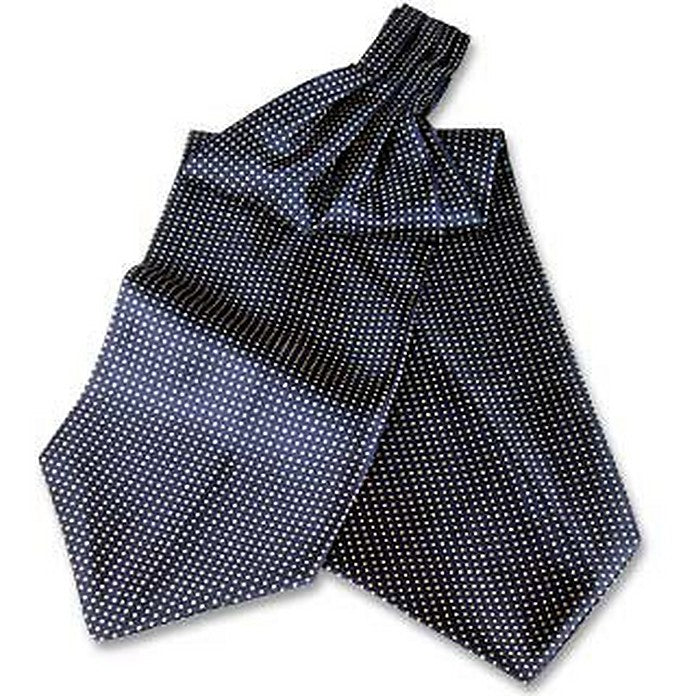 Navy/Yellow Polkadot Silk Ascot – FORZIERI